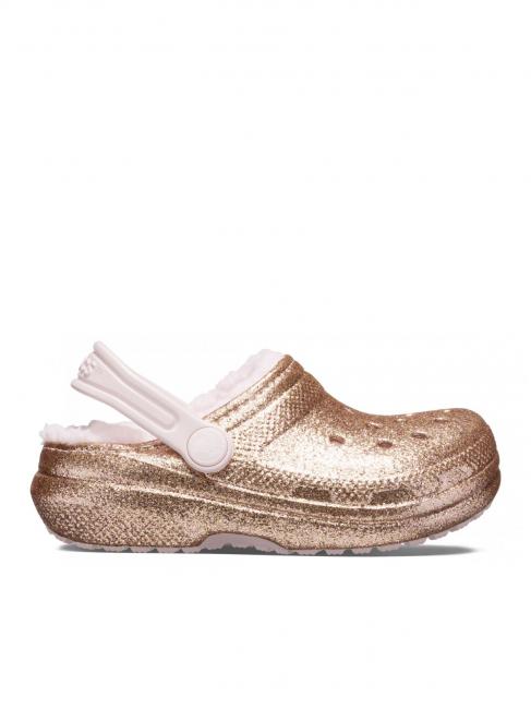 Crocs Classic Lined Glitter Kids Sabot Rembourré Or / À Peine Rose - Achetez À Prix Outlet!