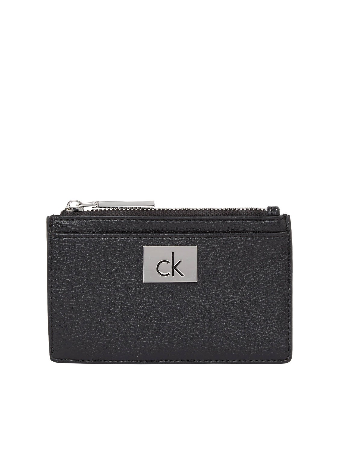 Calvin Klein Ck Plaque Porte-Cartes Plat Avec Zip Pvh Noir - Achetez À ...