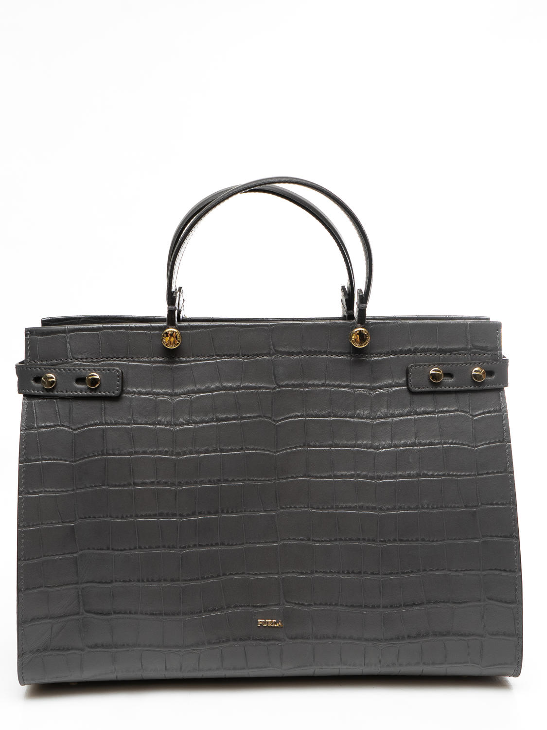 Furla Sac À Main Lady L Cocco, Avec Bandoulière, En Cuir Asphalte ...