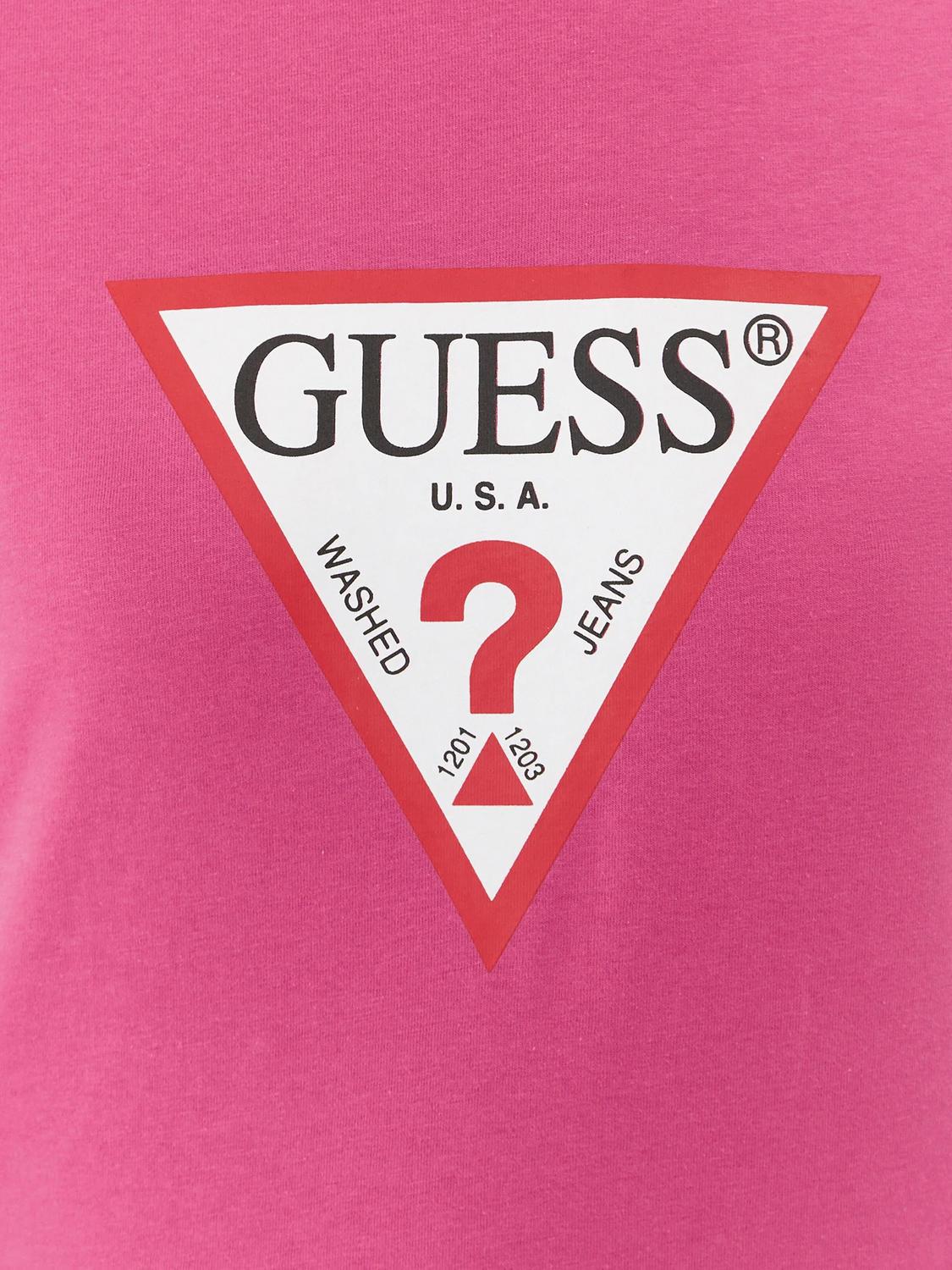 Guess Original Logo T-Shirt À Logo Punch Rose - Achetez À Prix Outlet!